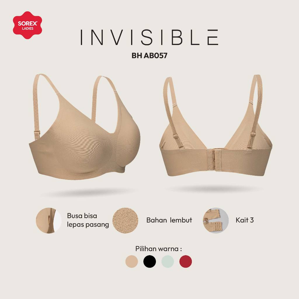 Jual Sorex Free Bra Busa Sedang Tanpa Kawat kait 3 Setara Cup B ...