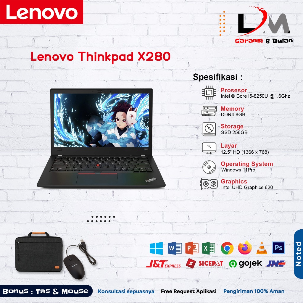 Jual Lenovo Thinkpad X280 Intel Core i5-8250U Ram 8GB SSD 256GB 12.5 ...