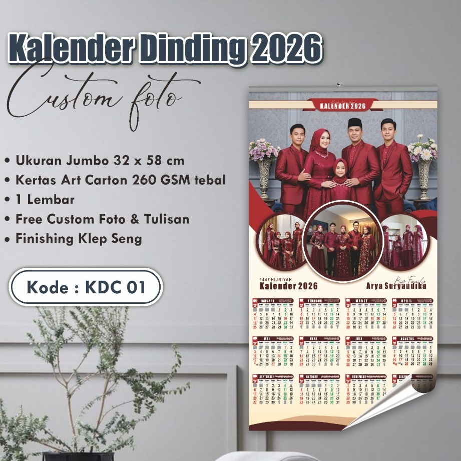 Jual CETAK KALENDER DINDING MURAH - KALENDER JUMBO FREE FOTO - KALENDER ...