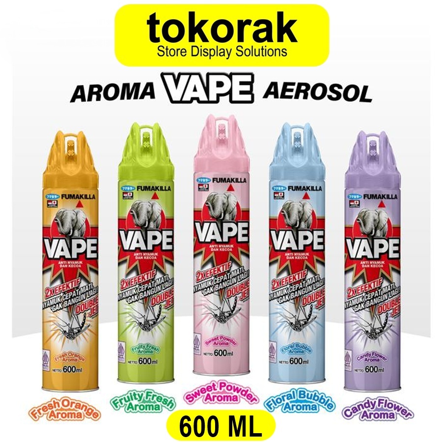 Jual FUMAKILLA VAPE AEROSOL OBAT NYAMUK KECOA 600 ML DOUBLE JET OBAT ...