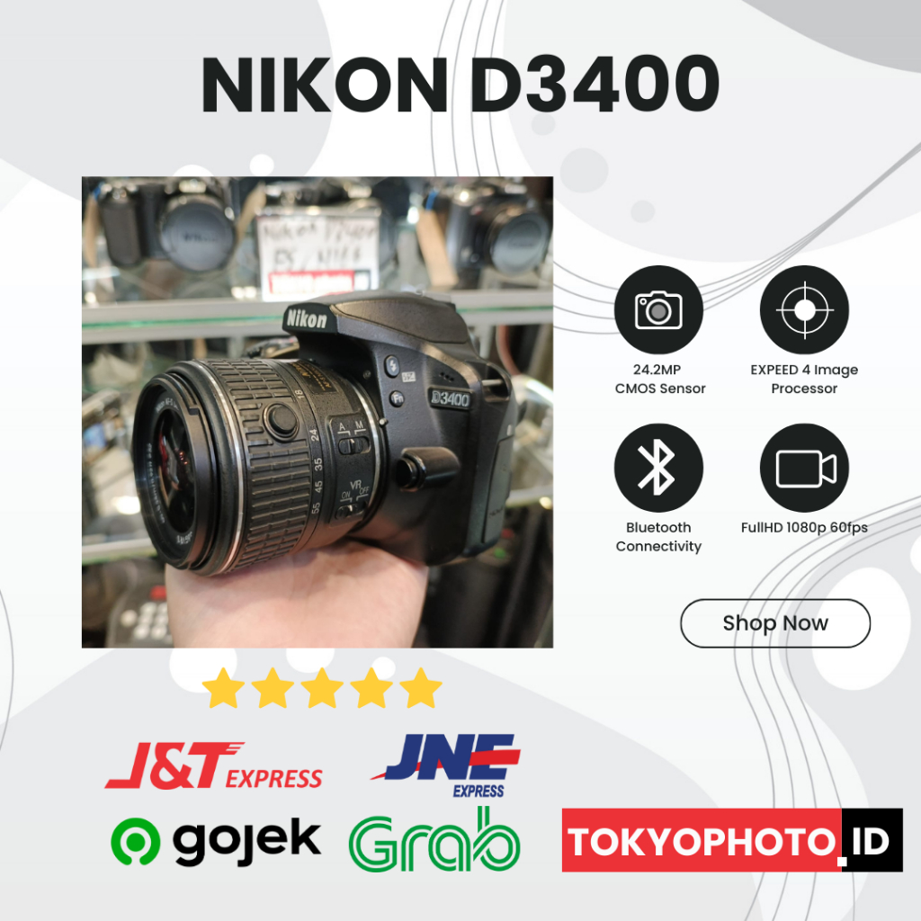 Jual Nikon D3400 Lensa kit mulus Fullset | Shopee Indonesia