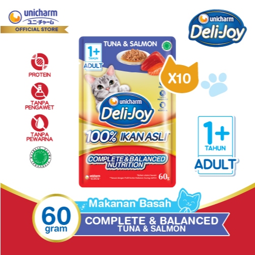 Jual Unicharm Pet - Deli-Joy Makanan Kucing Basah Pouch Adult Tuna ...
