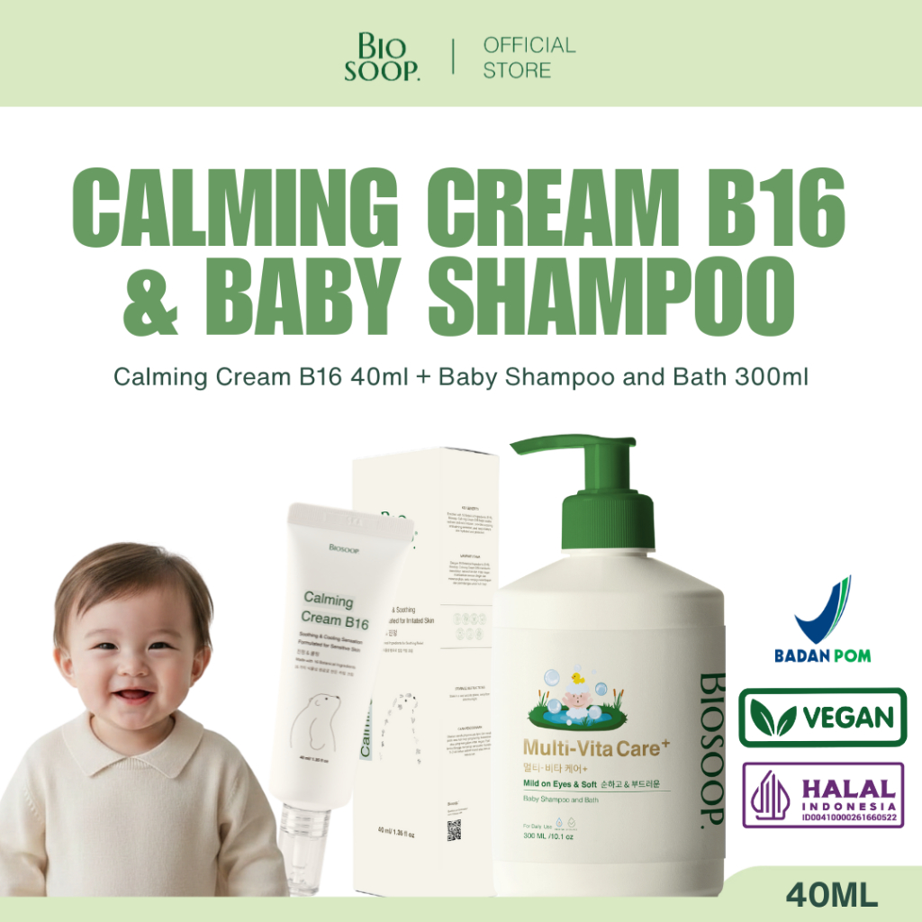Jual Biosoop. Combo Calming Cream B16 40ml & Baby Shampoo and Bath ...