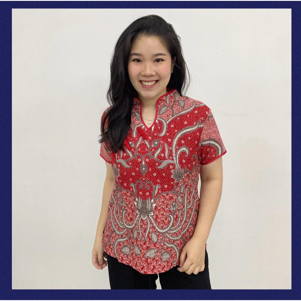 Jual ATASAN CHEONGSAM BATIK KATUN - OMNIBATIK (PEONY BLOUSE) | Shopee ...