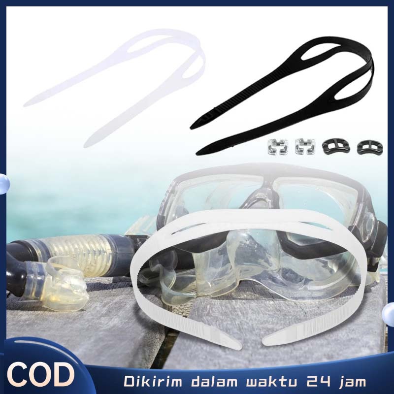 Jual 1 Pair Universal Swim Goggle Strap Replacement Elastic Silicone ...