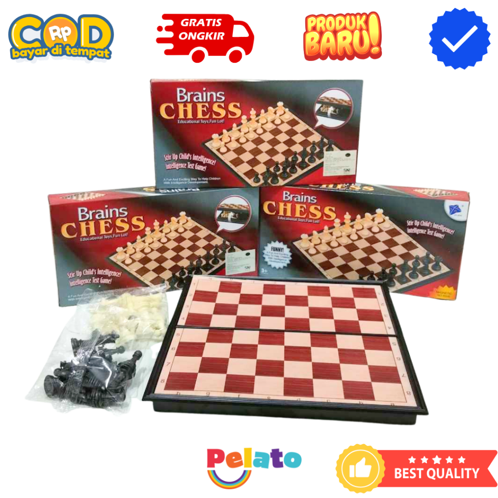 Jual PELATO Catur Magnet Brains Chess Magnetic Chess Mainan Catur Set ...