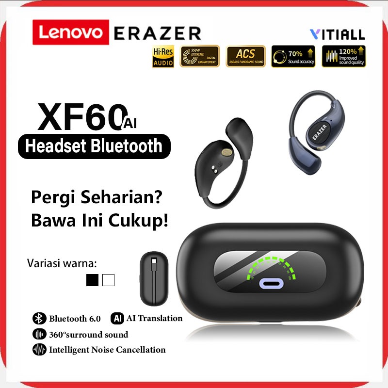 Jual Lenovo ERAZER XF60 Headset Bluetooth 6.0 Open Ear Wireless ...