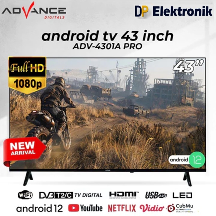 Jual Advance Android TV LED 22/24/27/32/42/43/50 inch Android tv ...
