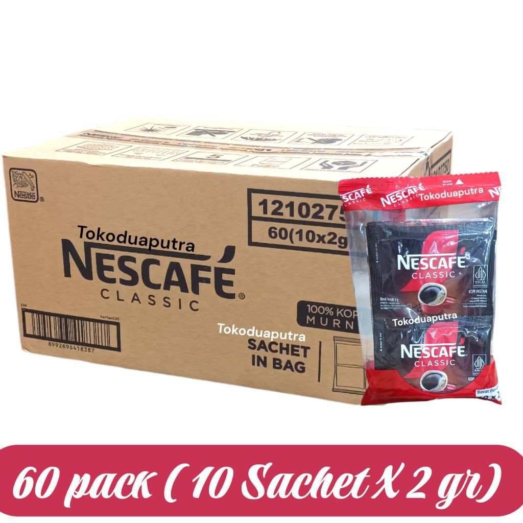 Jual Nescafe Classic Sachet Bag 2 Gr ( 60 Pack X 10 Sachet) / Nescafe ...