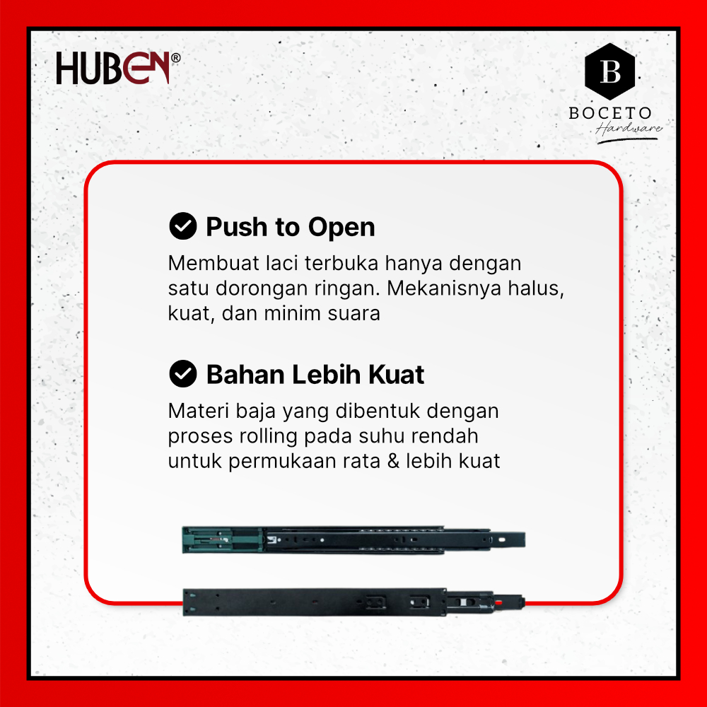 Jual Rel Laci Huben FEPO 45 - Rel Laci Double Track Full Extension Push ...