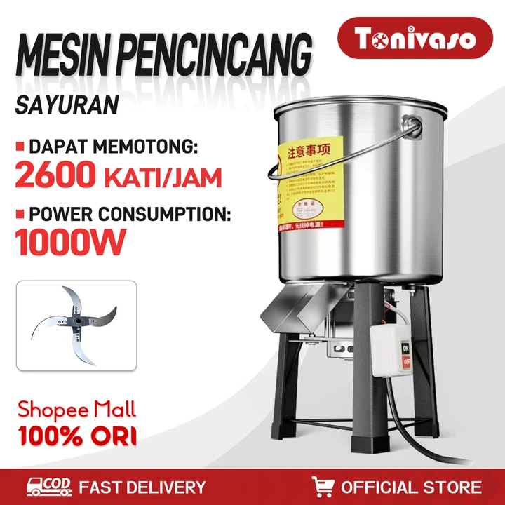 Jual Tonivaso Mesin Penghancur Pakan Ternak 1000W - Stainless Steel ...