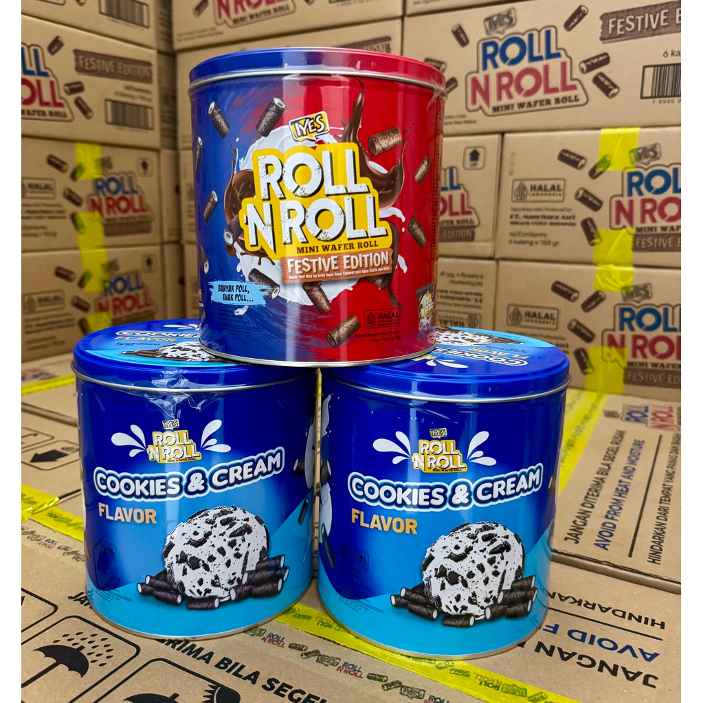 Jual Iyes Roll n Roll wafer roll kaleng 1 karton isi 6 | Shopee Indonesia