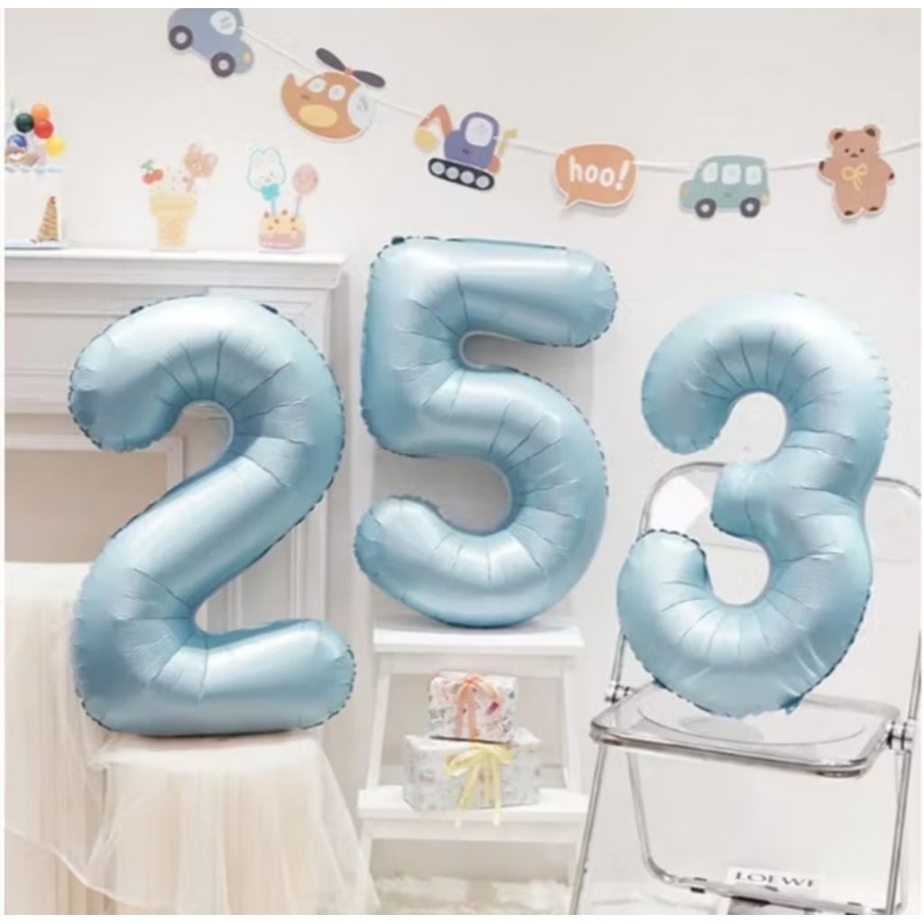 Jual Balon Angka Warna Biru Muda Jumbo 80 Cm Dekorasi Ulang Tahun ...