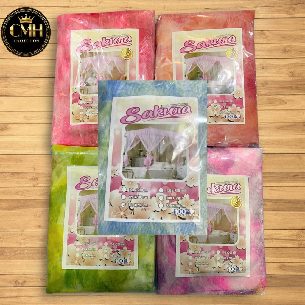 Jual (PROMO)Kelambu Modern Motif Bunga Sakura/Polos,Anti Nyamuk Dan ...
