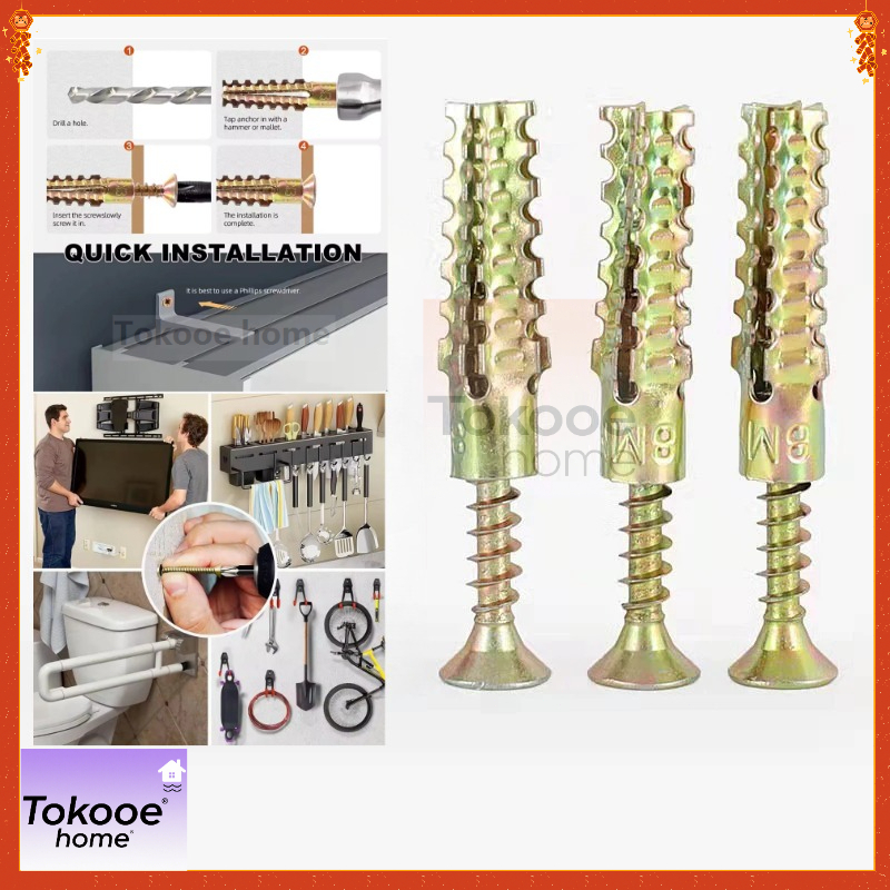 Jual Angkur Baut Tembok M8 Expansion Anchor Beton Sekrup Wall Anchor ...