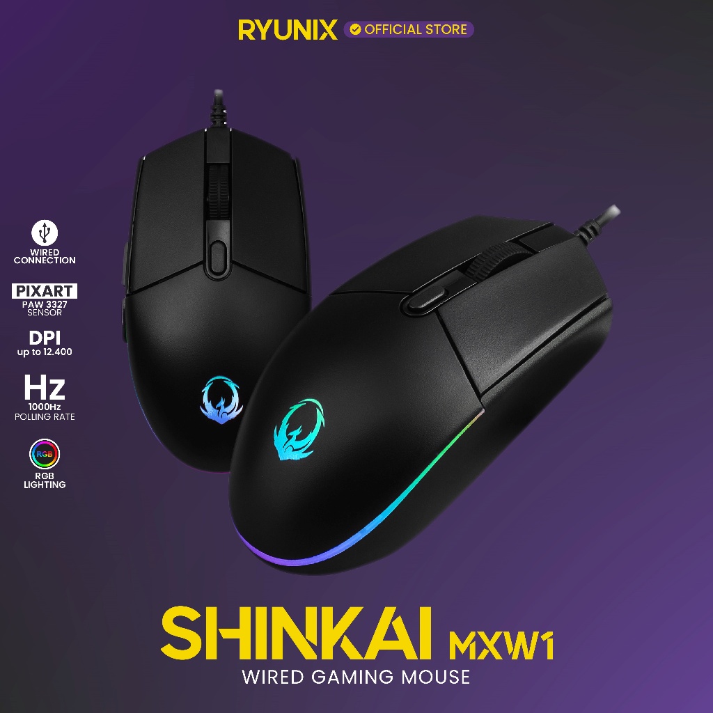 Jual Sades Ryunix Shinkai MXW1 Mouse Gaming Kabel Wired PAW 3327 ...