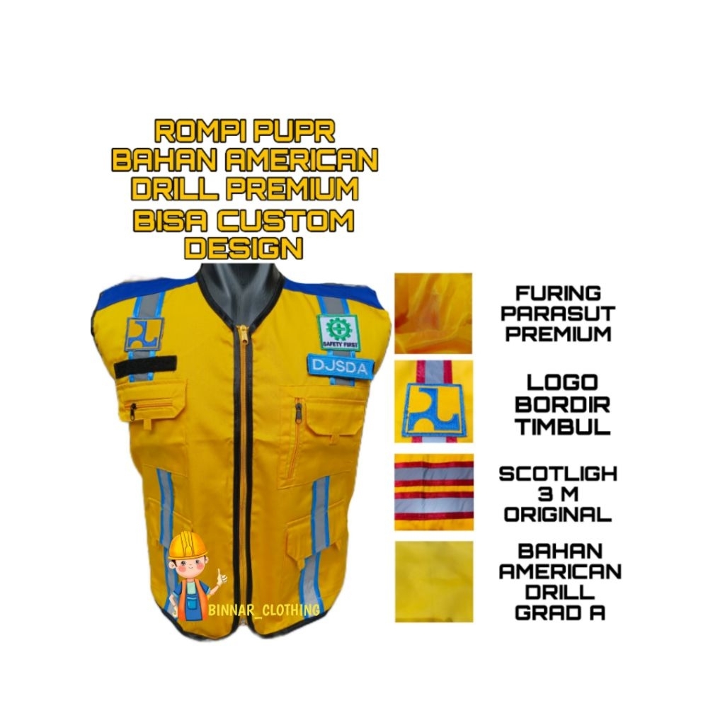 Jual Rompi Safety Lapangan Kementerian Pekerjaan Umum Bisa Custom ...
