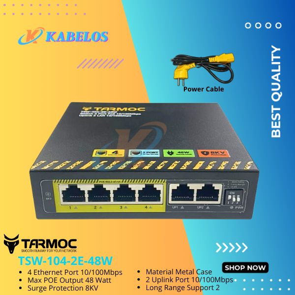 Jual Switch POE 10/100 CCTV | IP Camera | AP Wifi 4 Port + 2 Uplink ...