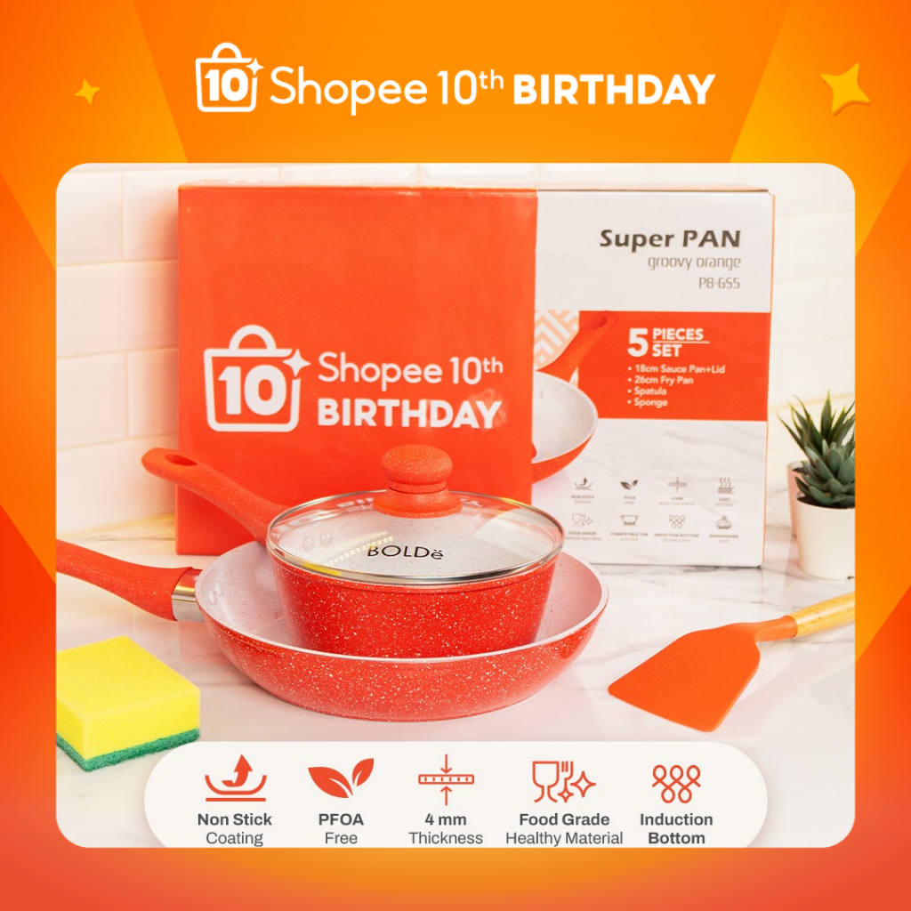 Jual [Shopee Special 10th Birthday] BOLDe x Shopee Super Pan Set 5 Pcs ...