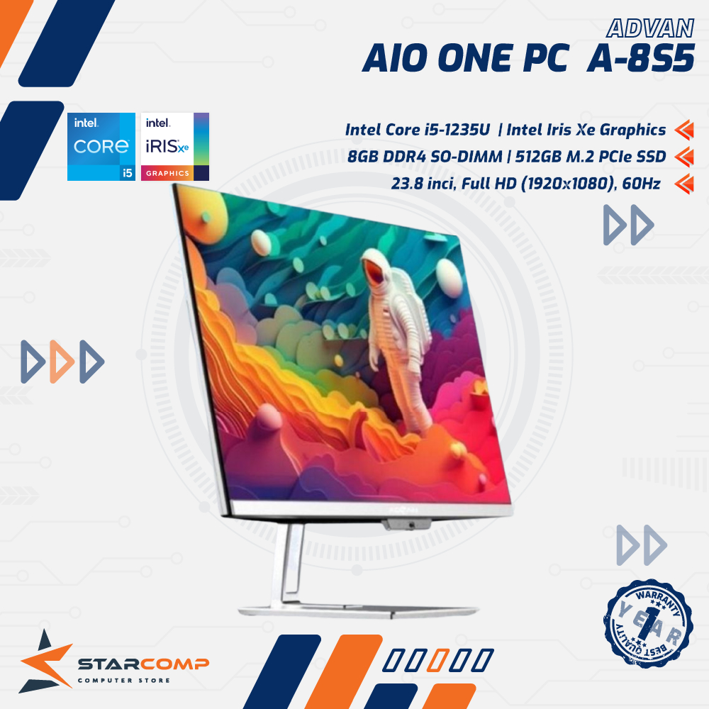 Jual AIO ADVAN ONE PC A-8S5 I5 1235U 8GB 512GB W11 23.8inch FHD IPS ...