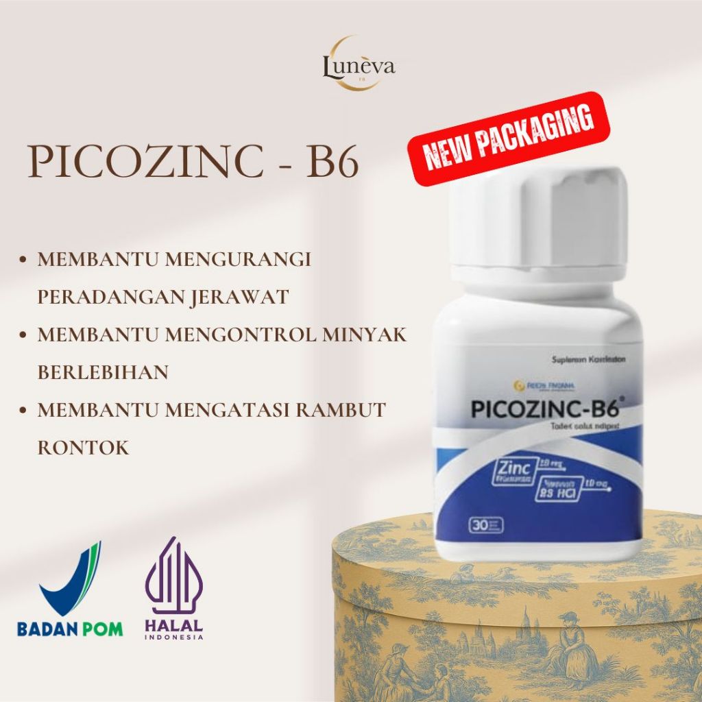 Jual PICOZINC + B6 | Zinc Picolinate 50mg + B6 HCL 10 Mg | Membantu ...