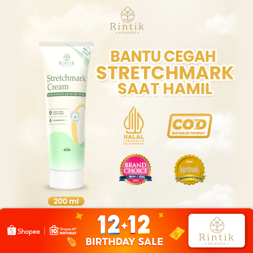 Jual Rintik Stretchmark Cream 200ml - Pelembab Cegah & Kurangi Stretch ...
