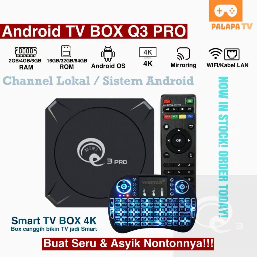Jual Android TV BOX Mini Q3 PRO 4K Ultra HD Media Player Siap Pakai PRO ...