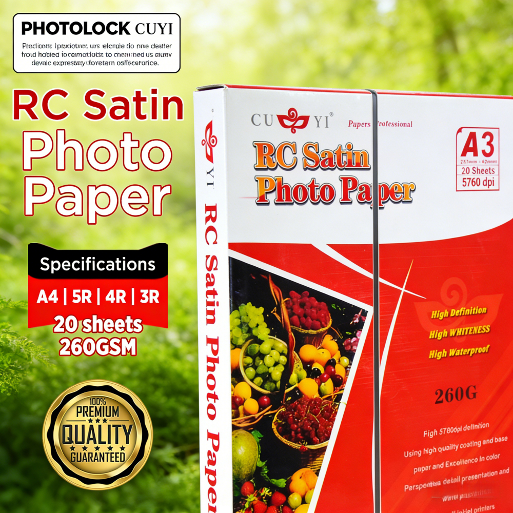 Jual CUYI Kertas Foto RC Satin A3/A4 260gsm – Photo Paper Premium 20 ...