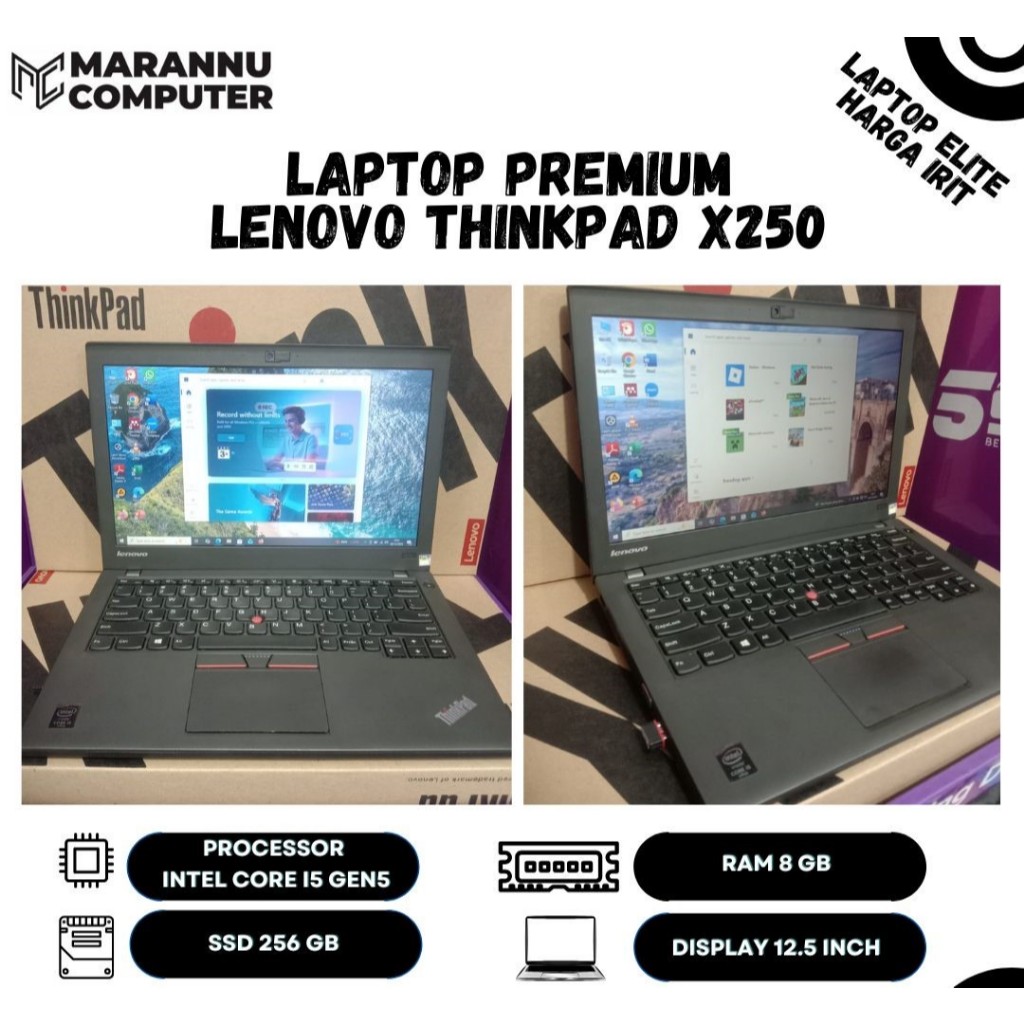 Jual LAPTOP LENOVO THINKPAD X250 CORE i5 GEN5 RAM 8 GB SSD 256 GB 12.5 ...