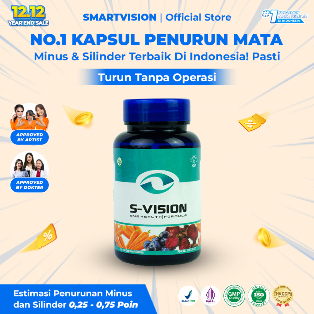 Jual SMARTVISION - 1 Botol S-Vision 60 Kapsul | Suplemen Mata Minus ...