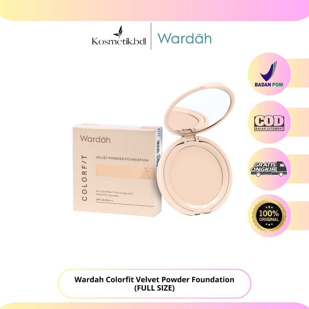 Jual Wardah Colorfit Velvet Powder Foundation (FULL SIZE) | Shopee ...