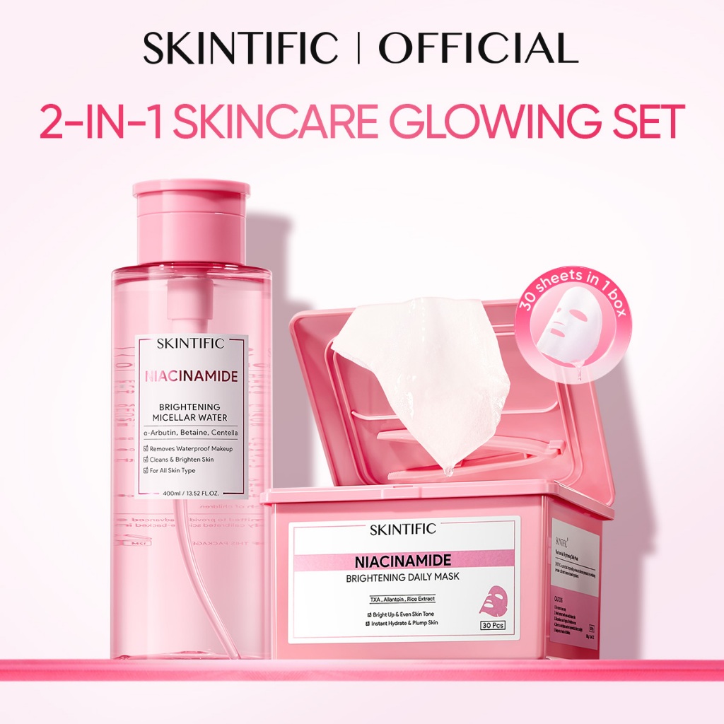 Jual SKINTIFIC - 2IN1 SKINCARE GLOWING SET | Niacinamide Brightening ...