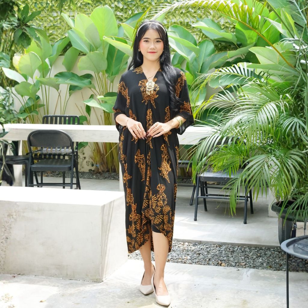 Jual KINNAS BATIK SOGAN BLARAK Kaftan Batik Kondangan Wayang | Shopee ...