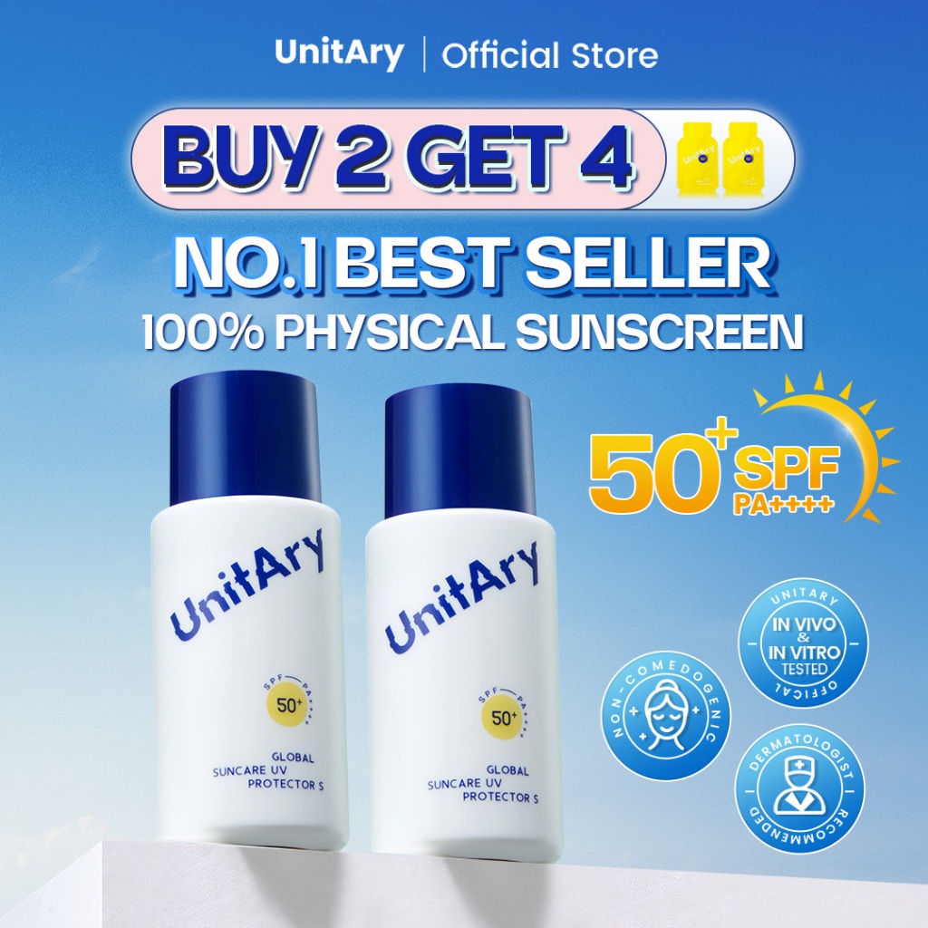 Jual UNITARY Global Suncare Physical Sunscreen 50ml UV Protector SPF 50 ...