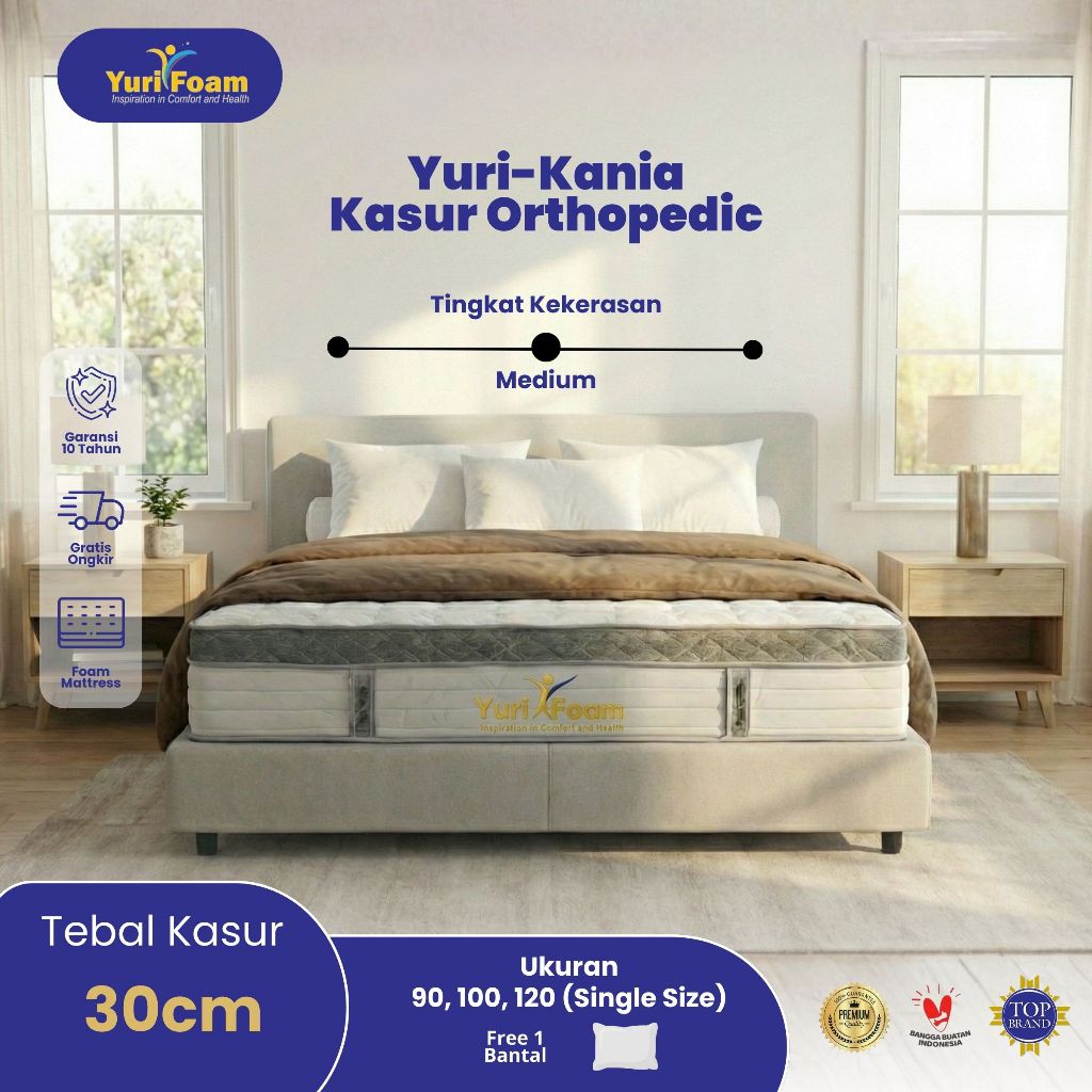 Jual Yurifoam - Kasur in Box YURI KANIA Plush top 30cm 90x200 (Single ...