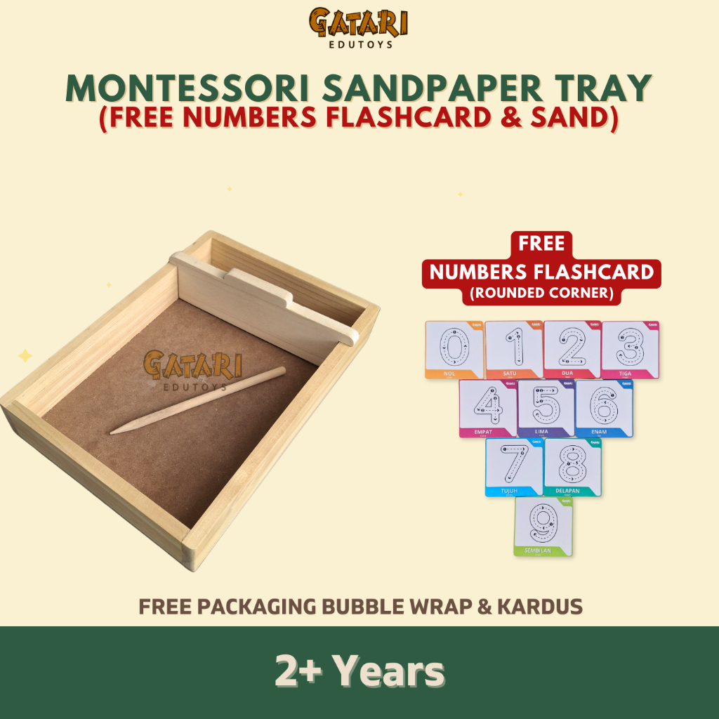 Jual Montessori Sandpaper Tray - Papan Tulis Pasir Kayu Mainan Edukasi ...
