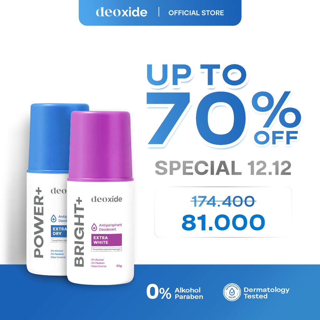 Jual Deoxide Antiperspirant Deodorant Roll On POWER+ For Hyperhidrosis ...