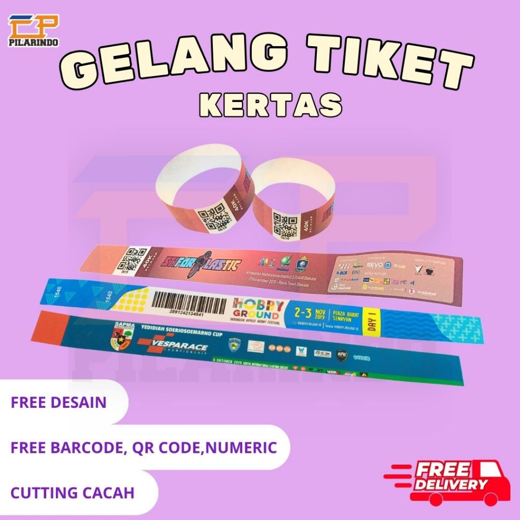 Jual Cetak gelang tiket kertas gelang event wahana dan konser | Shopee ...