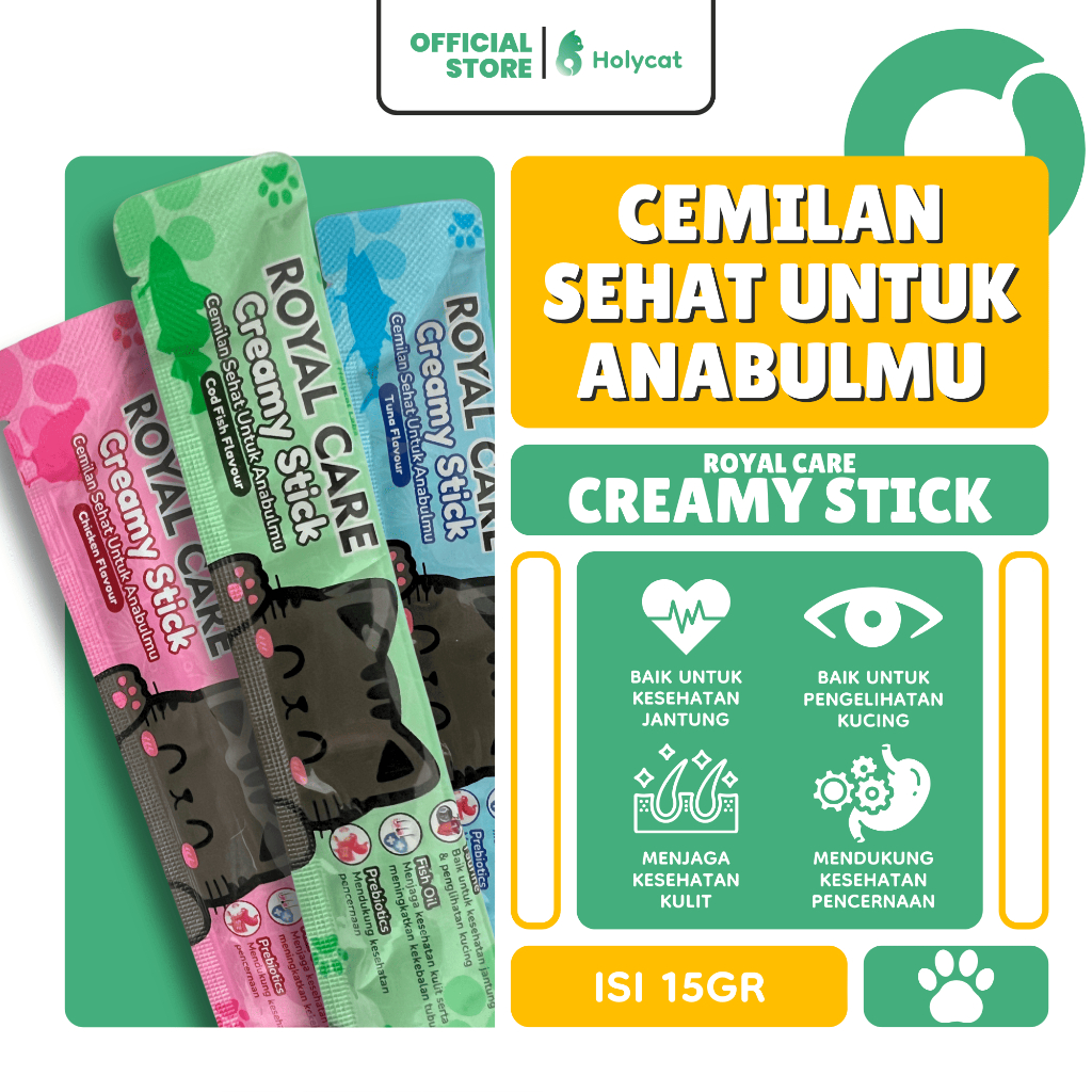 Jual Holycatlabs Royal Care Snack Creamy Stick Cemilan Sehat Untuk ...
