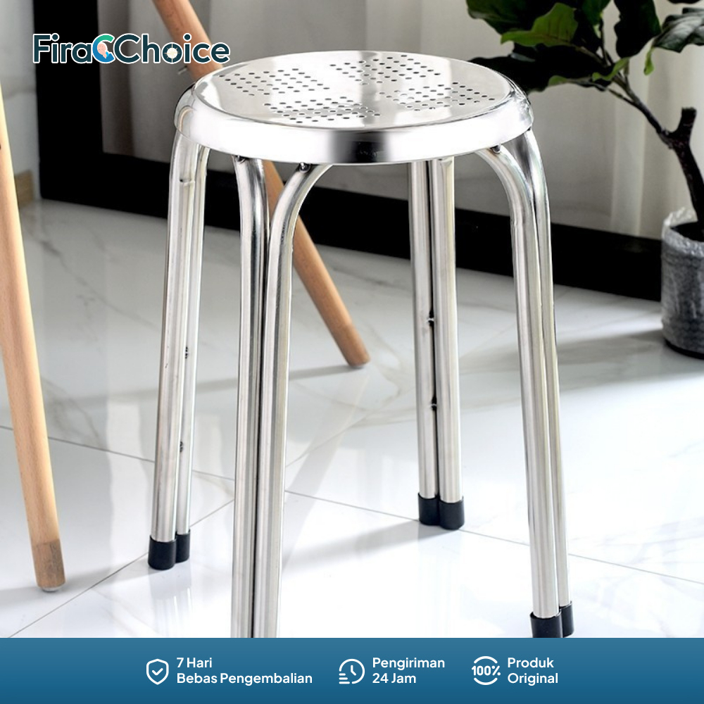 Jual Fira Choice - Kursi Besi Stainless Steel Bangku Bulat Stainless ...