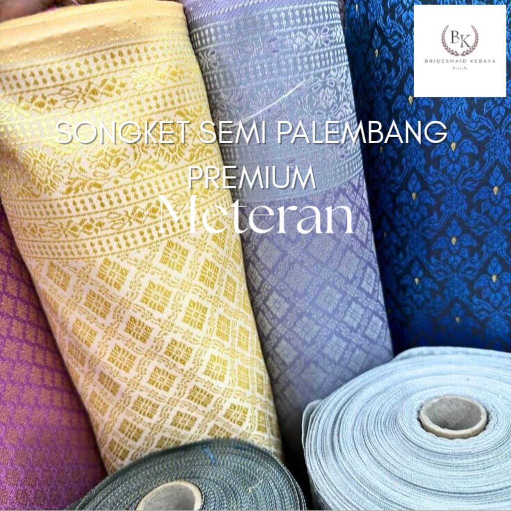 Jual Bahan Kain Songket Premium Grade A+ Bakal Paket Kain Bresmet ...