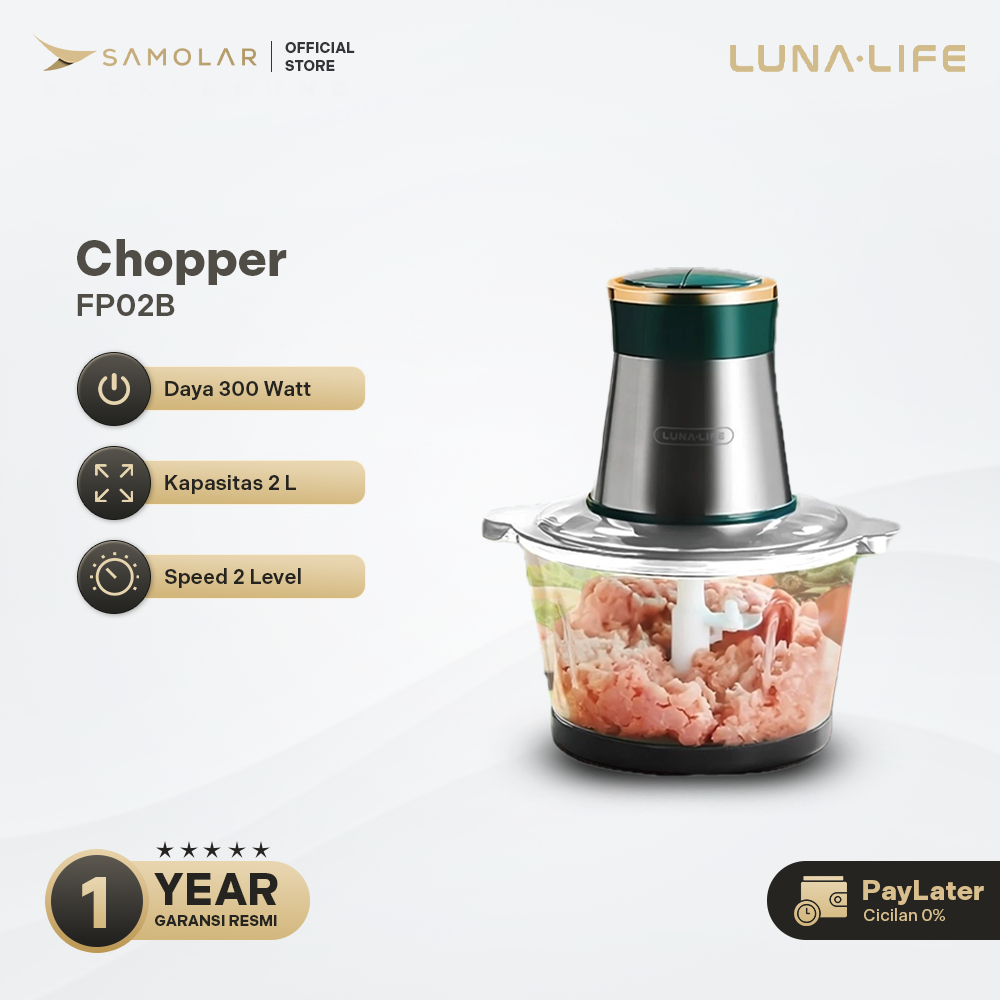 Jual LUNALIFE Blender Chopper FP02B Chopper Kaca 2L Penggiling Daging ...