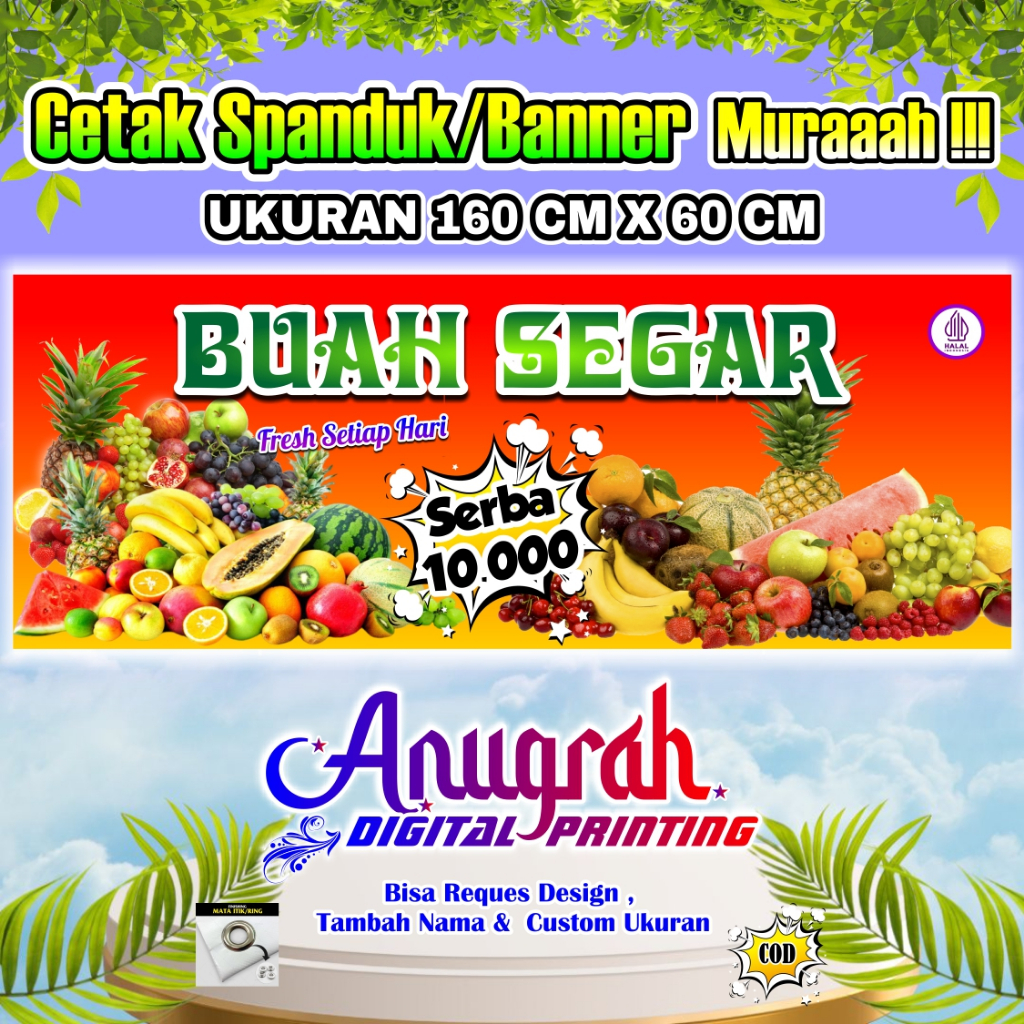 Jual Spanduk Banner Buah Segar Ukuran 160 cm x 60 cm | Shopee Indonesia