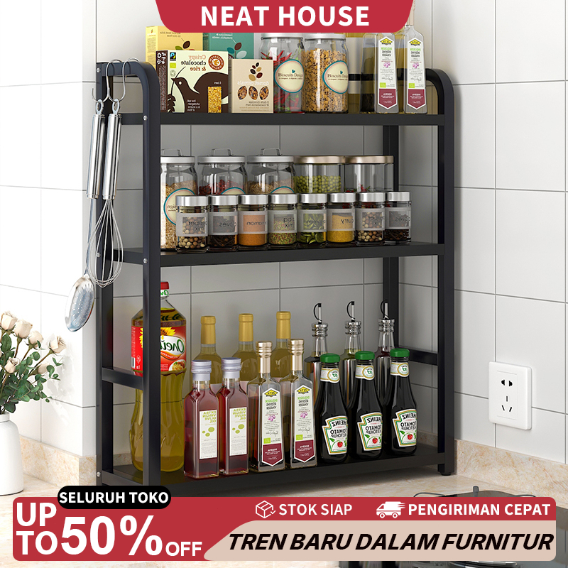 Jual COD Rak Bumbu Kitchen Spice Rack Storage Rack Rak Stainless Steel ...