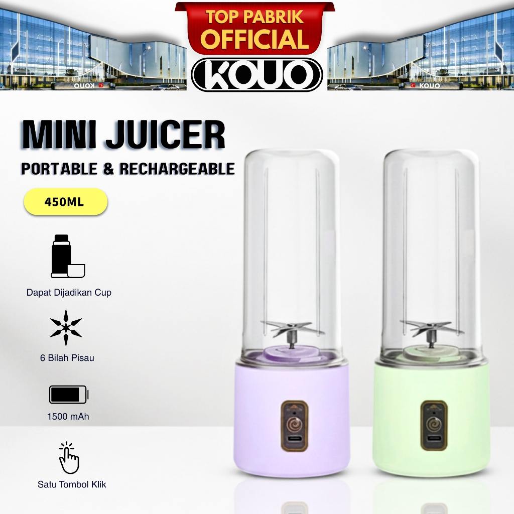 Jual KOUO Juicer Portable Mini 2-in-1 Cup Blender Jus Buah Sayur ...