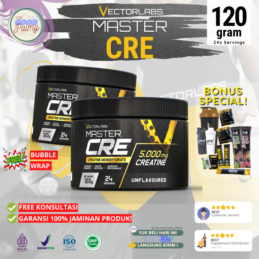 Jual VectorLabs MASTER CRE 120 GRAM CREATINE 24 SERVING HALAL BPOM ...