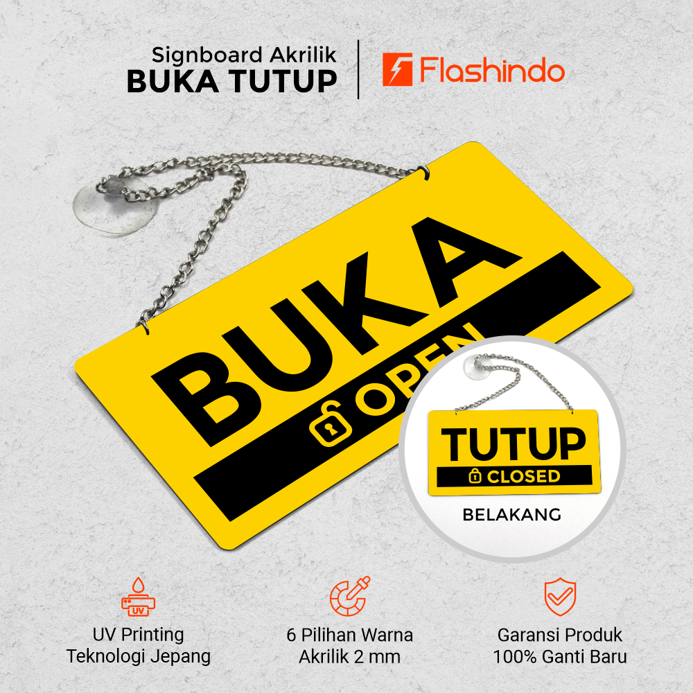 Jual Signboard/Signage/Sign Papan Akrilik Buka Tutup Open Close Double ...