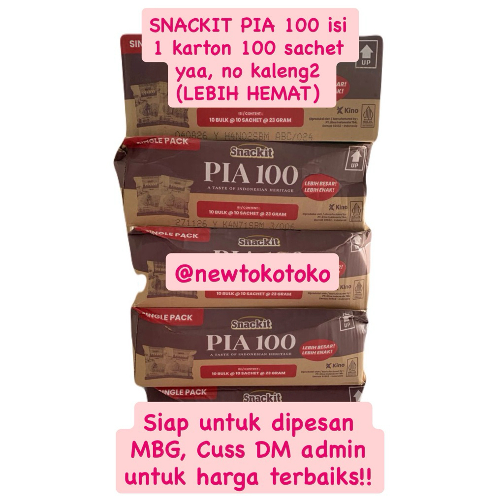 Jual SNACKIT PIA 100 Dus isi 100 sachet | Shopee Indonesia