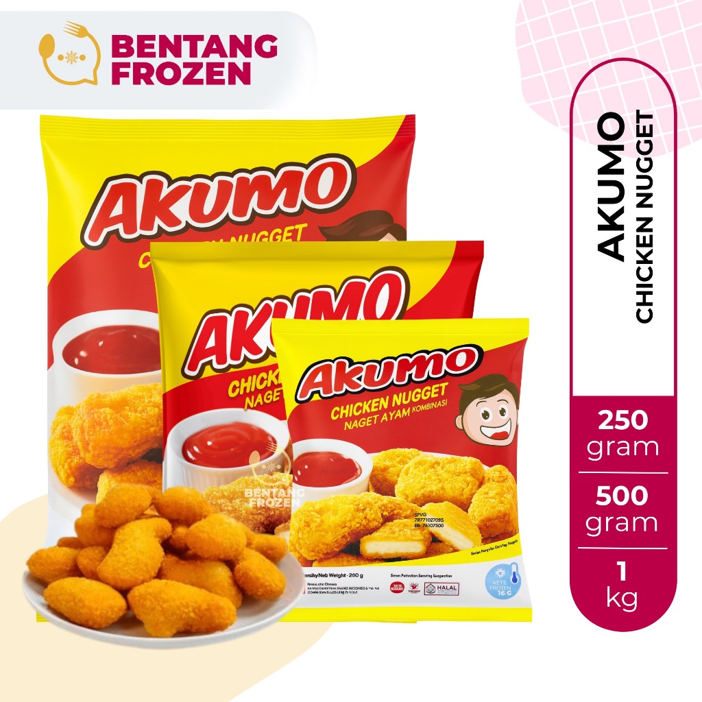 Jual Akumo Naget Ayam 250gr - 500gr - 1kg / Akumo Chicken Nugget ...