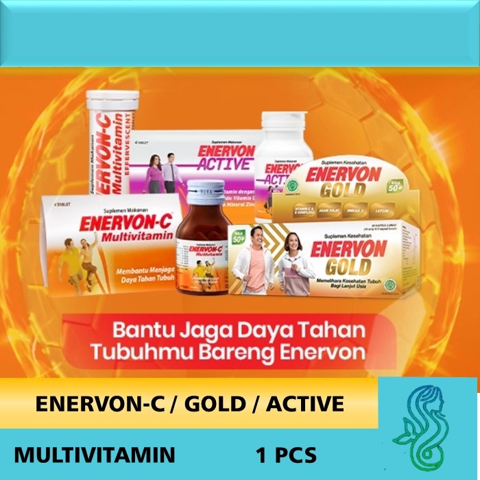 Jual 1 STRIP/BOTOL SUPLEMEN MULTIVITAMIN DAYA TAHAN TUBUH ENERVON C ...